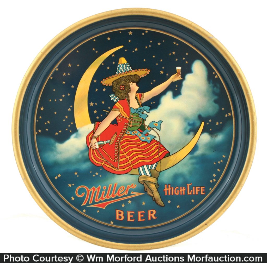 Miller High Life Beer Tray • Antique Advertising