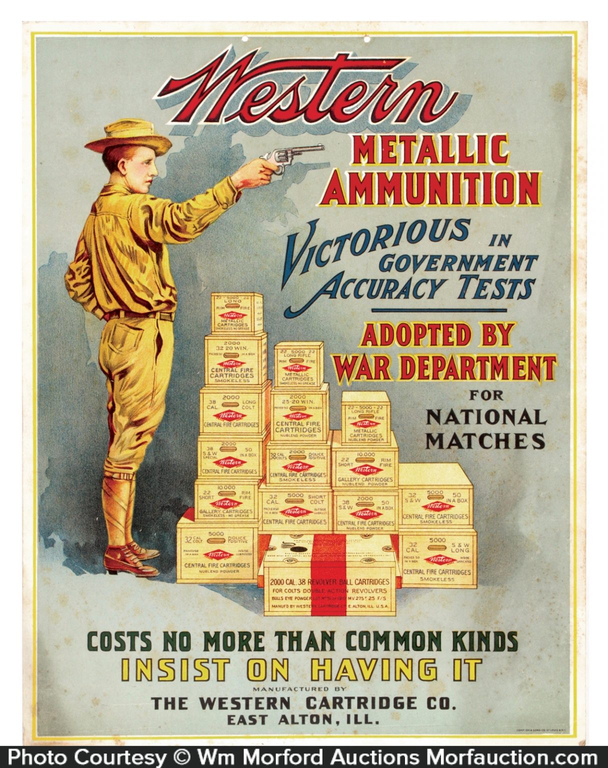 Western Metallic Ammunition Sign • Antique Advertising