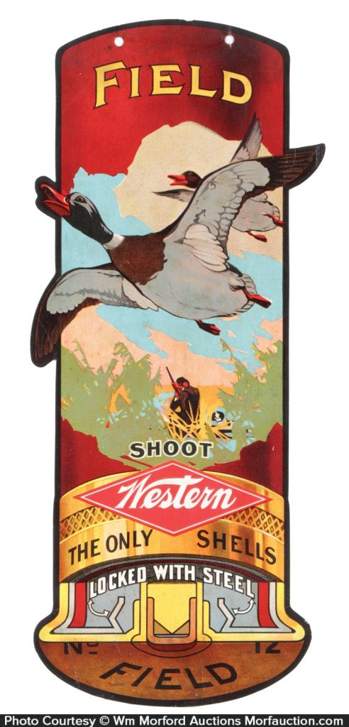 Western Field Shells Sign • Antique Advertising