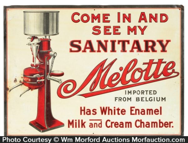 Me'Lotte Cream Separators Sign • Antique Advertising