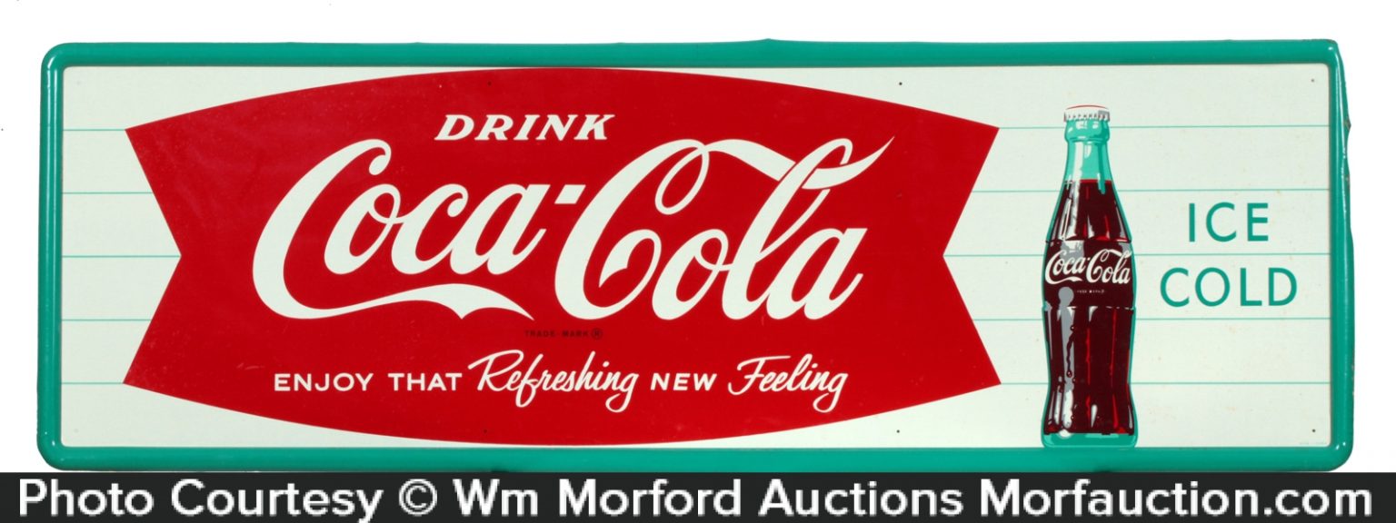 Coca-Cola Fishtail Sign • Antique Advertising