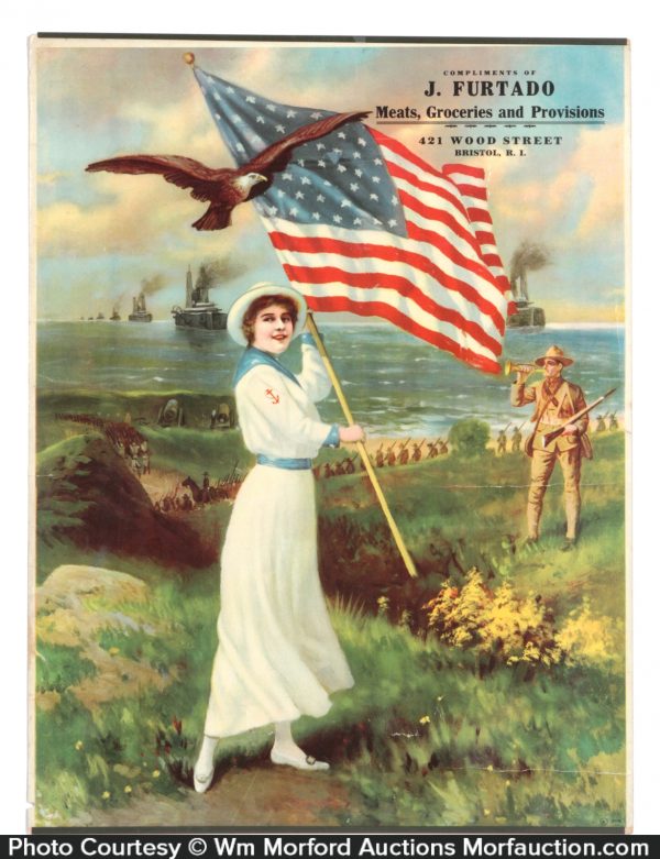 J. Furtado Patriotic Poster • Antique Advertising
