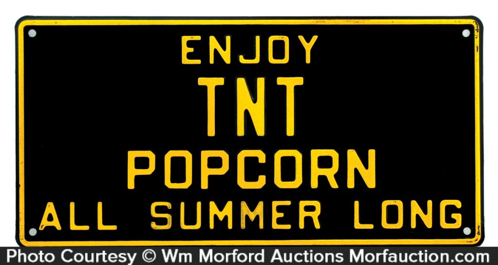 Tnt Popcorn Sign • Antique Advertising
