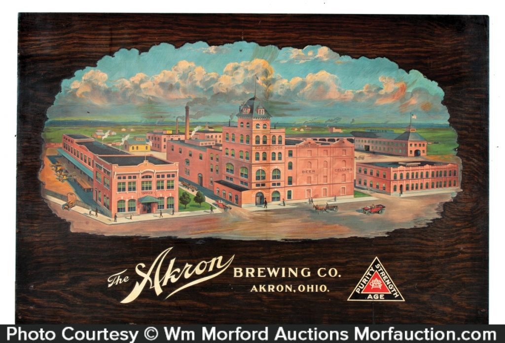 Akron Brewing Company Sign • Antique Advertising