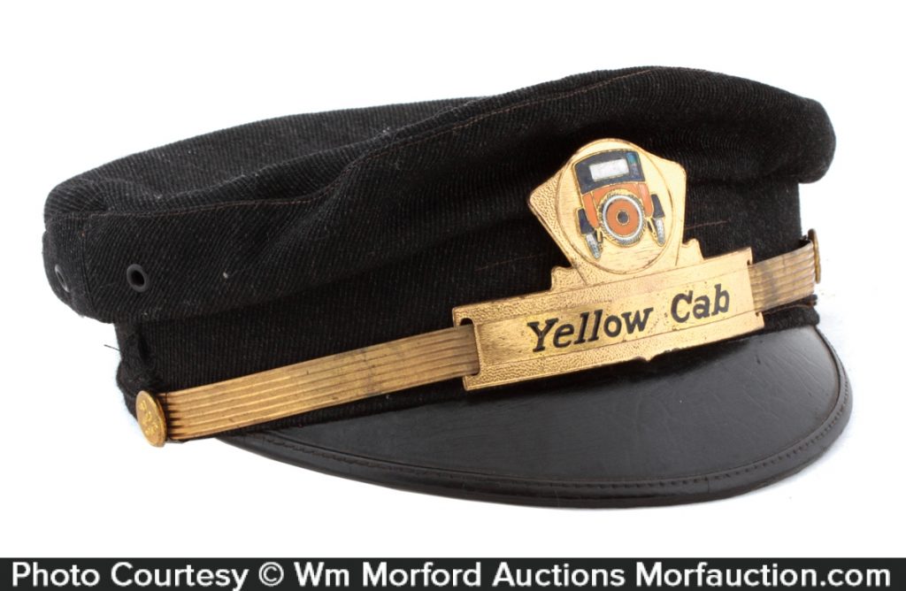 Yellow Cab Taxi Drivers Cap • Antique Advertising