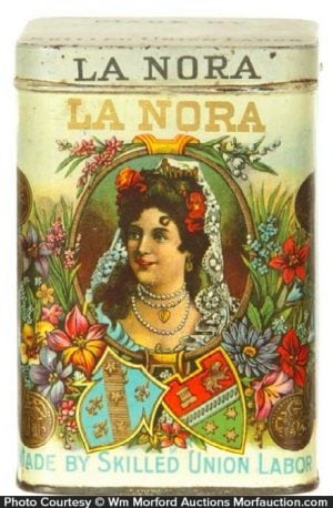 La Nora Cigar Tin • Antique Advertising