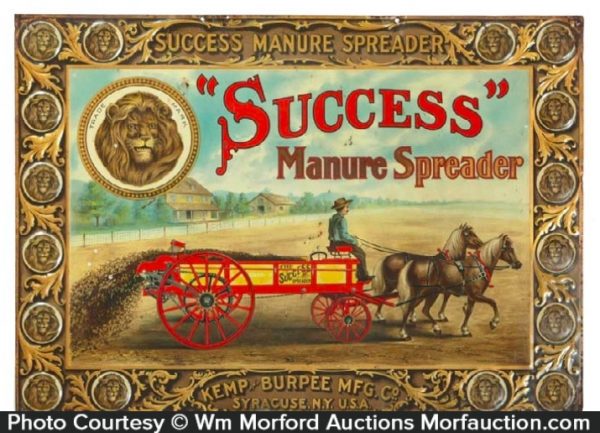 Success Manure Spreaders Sign • Antique Advertising