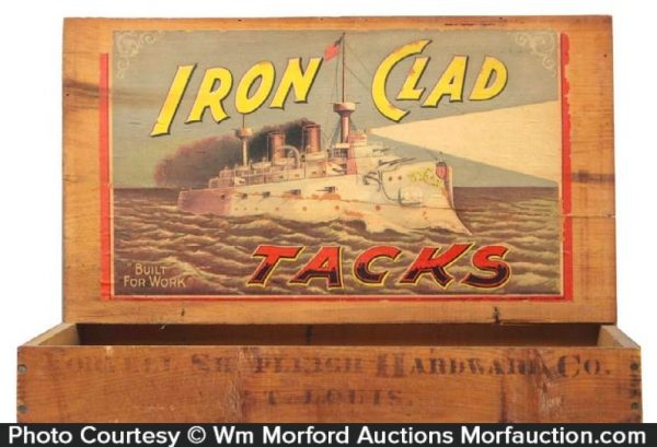 Iron Clad Tacks Display Box • Antique Advertising