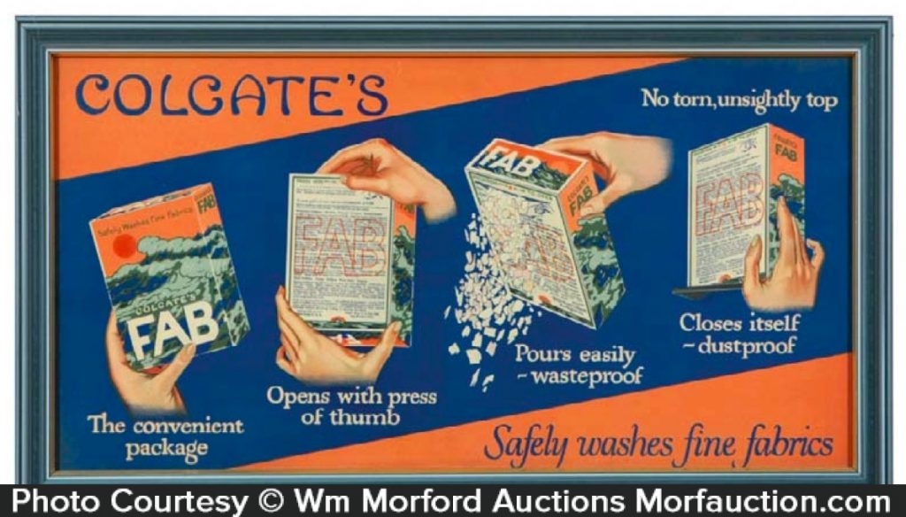 Colgate's Fab Powder Sign • Antique Advertising