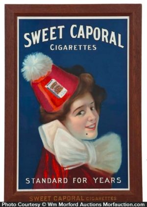 Sweet Caporal Cigarettes Sign • Antique Advertising