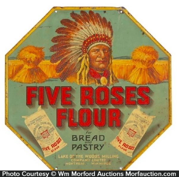 Five Roses Flour Sign • Antique Advertising
