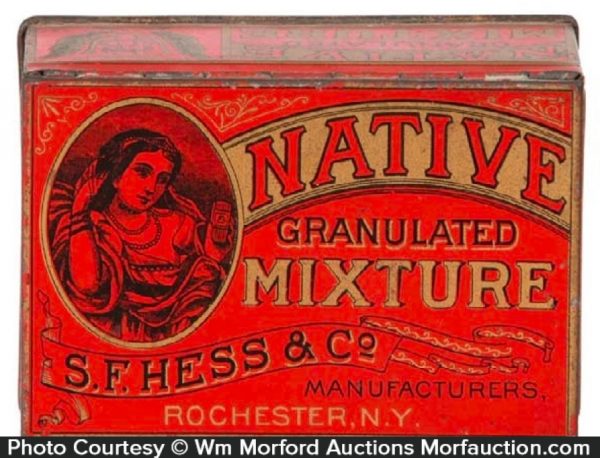 Native Tobacco Tin • Antique Advertising