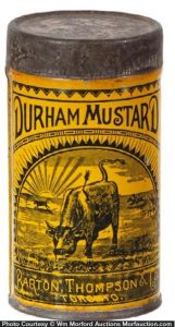 Durham Mustard Spice Tin • Antique Advertising