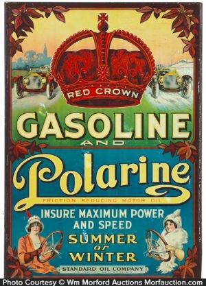 Standard Oil Red Crown and Polarine Sign • Antique Advertising
