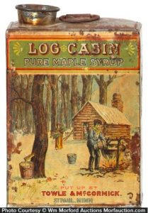 Log Cabin Maple Syrup Tin • Antique Advertising