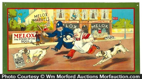 Melox Dog Food Sign • Antique Advertising