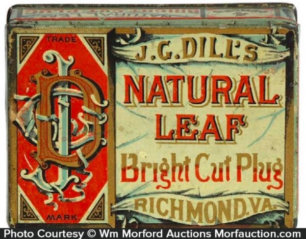 Natural Leaf Tobacco Tin • Antique Advertising