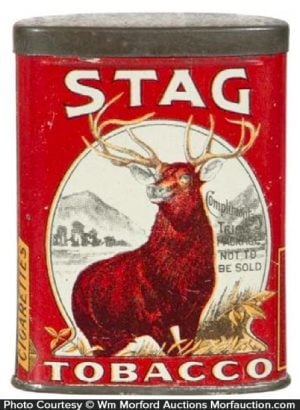 Stag Tobacco Sample Tin • Antique Advertising
