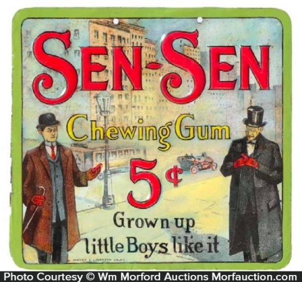Sen-Sen Chewing Gum Sign • Antique Advertising