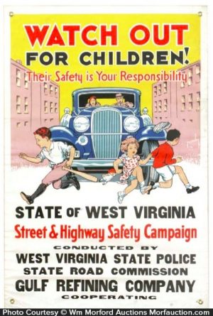 Standard Oil Co. Safety Banner • Antique Advertising