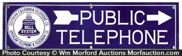 Bell System Public Telephone Sign • Antique Advertising