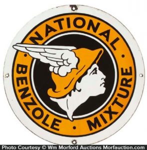 National Benzole Oil Sign • Antique Advertising