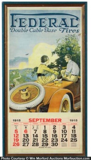Federal Tires Calendar • Antique Advertising