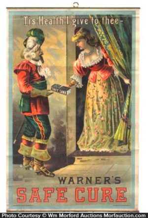 Warner's Safe Cure Sign • Antique Advertising