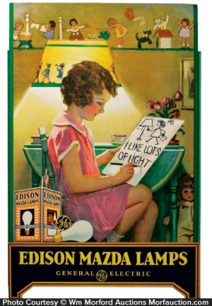 Edison Mazda Lamps Display • Antique Advertising