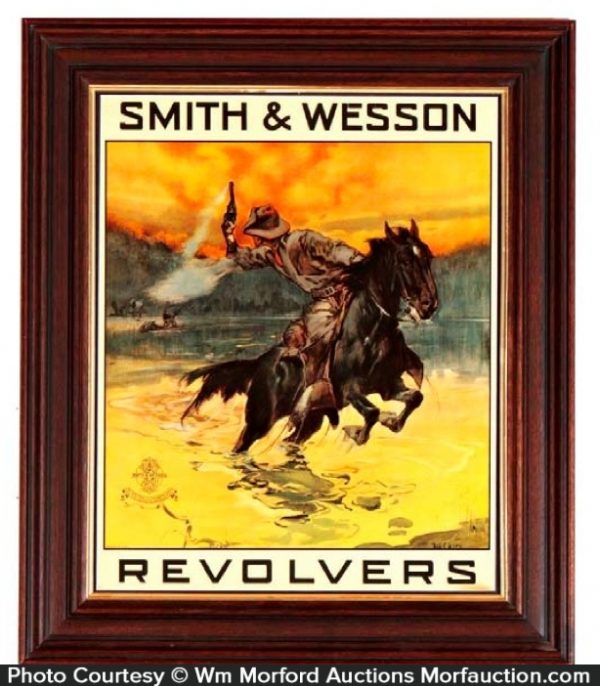 Smith & Wesson Revolvers Poster • Antique Advertising