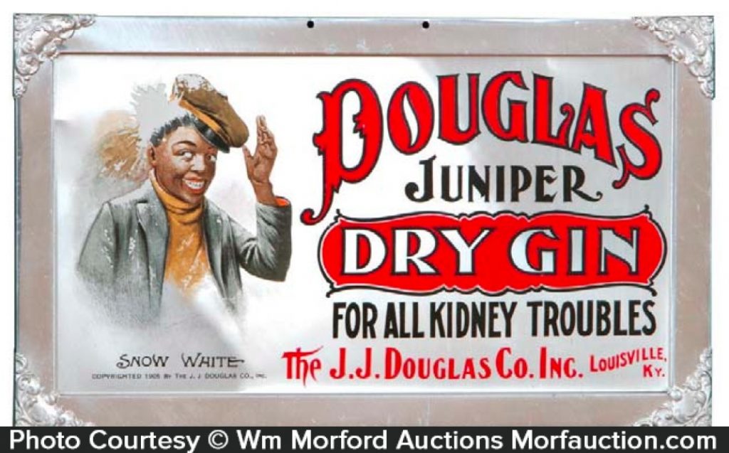 Douglas Juniper Gin Sign • Antique Advertising