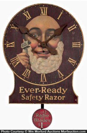 Ever-Ready Safety Razor Clock • Antique Advertising