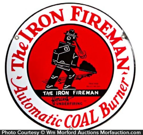 Iron Fireman Coal Sign • Antique Advertising
