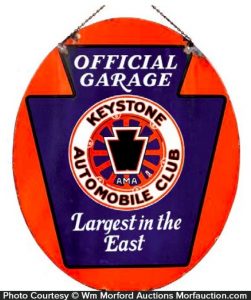 Keystone Automobile Club Sign • Antique Advertising