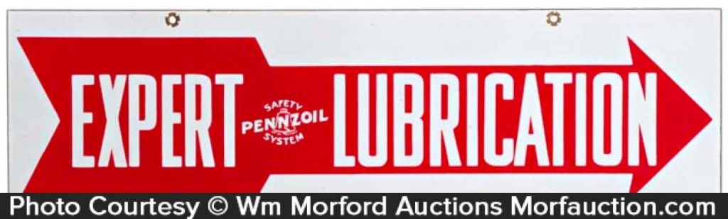 Pennzoil Lubrication Sign • Antique Advertising