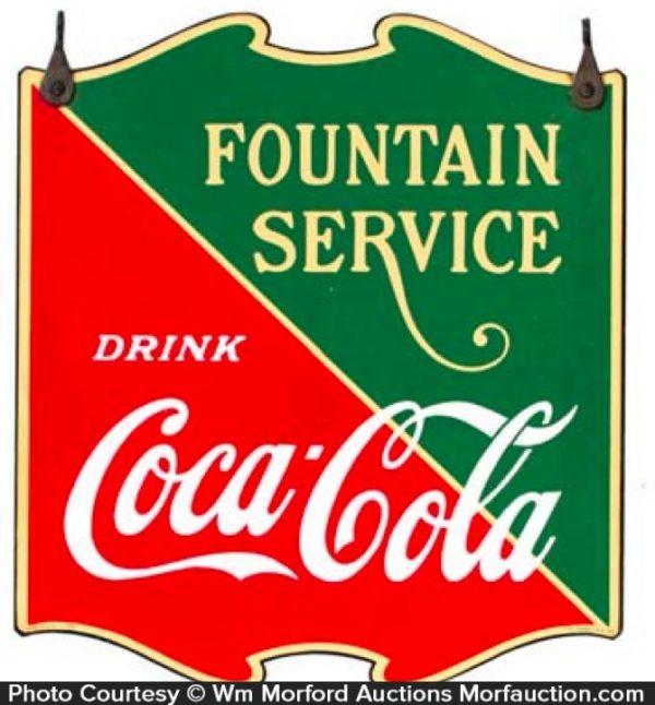 Coca-Cola Fountain Service Sign • Antique Advertising