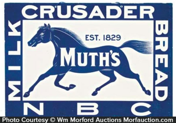 Muth's Crusader Bread Sign • Antique Advertising