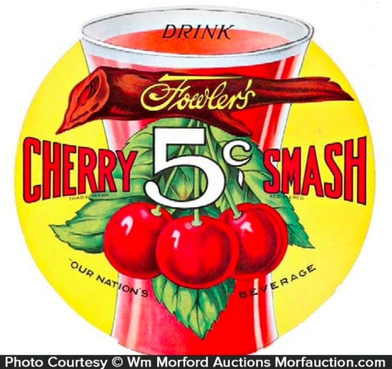 Cherry Smash Sign • Antique Advertising