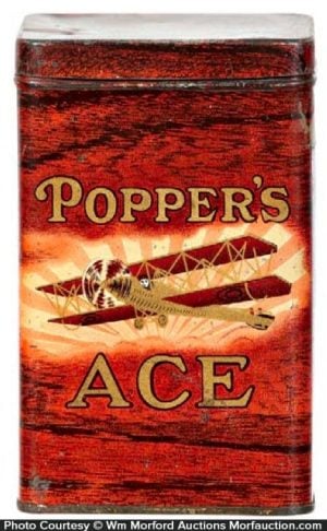 Poppers Ace Cigar Tin • Antique Advertising