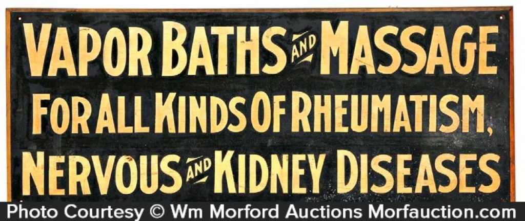 Vapor Baths Sign • Antique Advertising