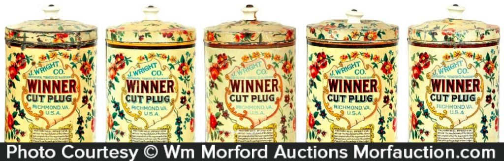 Winner Tobacco Canisters • Antique Advertising
