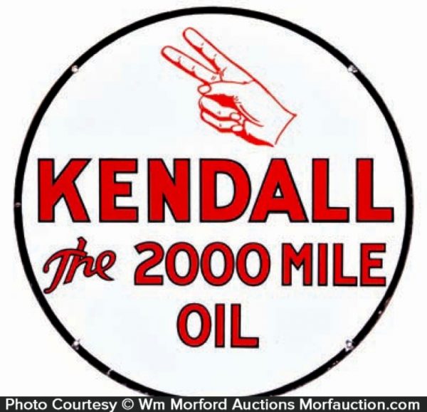 Kendall 2000 Mile Oil Sign • Antique Advertising