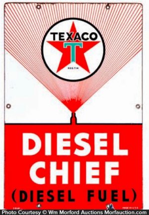 Texaco Diesel Chief Sign • Antique Advertising