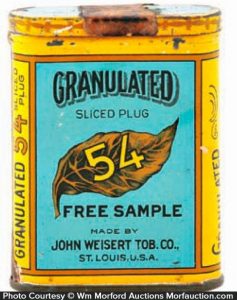 Granulated 54 Sample Tobacco Tin • Antique Advertising