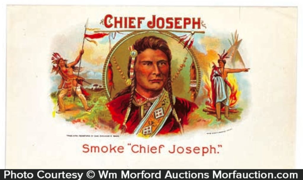 Chief Joseph Cigar Label • Antique Advertising