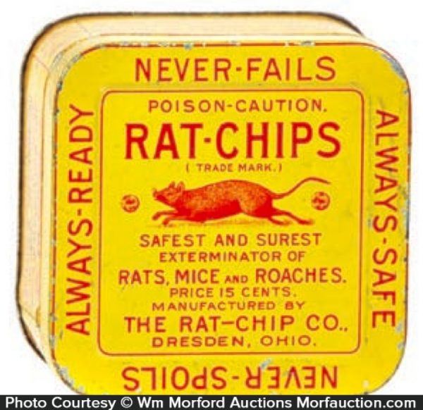 Rat Chips Tin • Antique Advertising