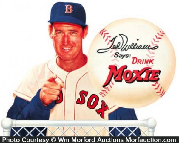 Ted Williams Moxie Sign • Antique Advertising