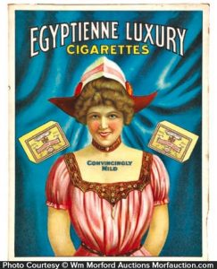 Egyptienne Cigarettes Sign • Antique Advertising