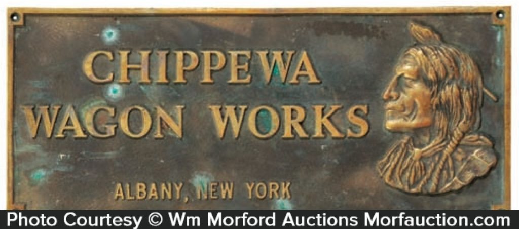 Chippewa Wagon Works Sign • Antique Advertising