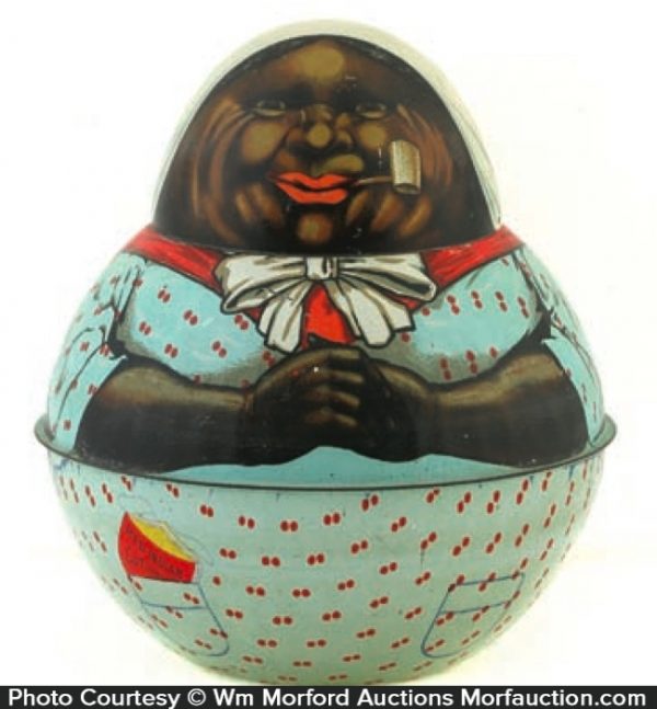 Red Indian Tobacco Mammy Roly Poly Tin • Antique Advertising